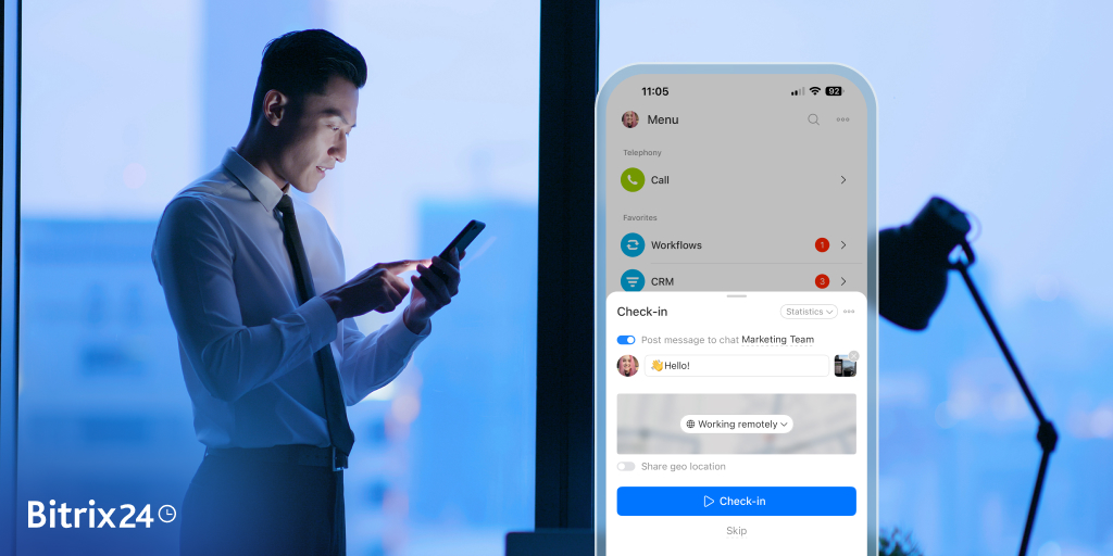 Bitrix24'te Mobil Check-In